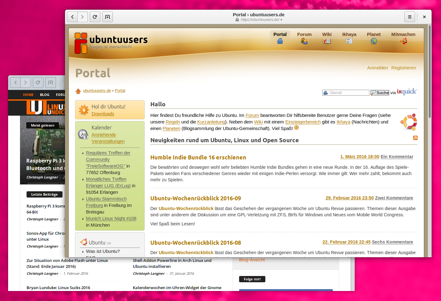 uu.de hat die News von morgen und wird hoch gelistet – Linux und Ich
