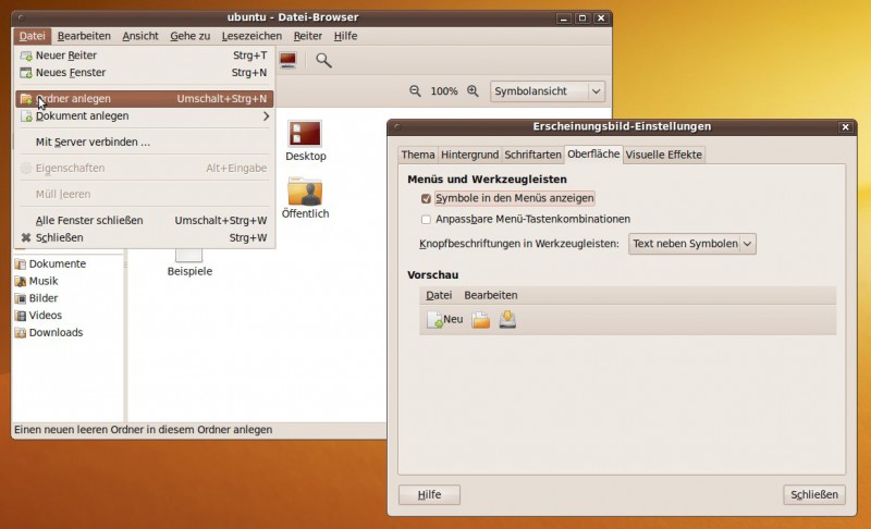 Von Icons in Menüs und Schaltflächen... – Linux und Ich