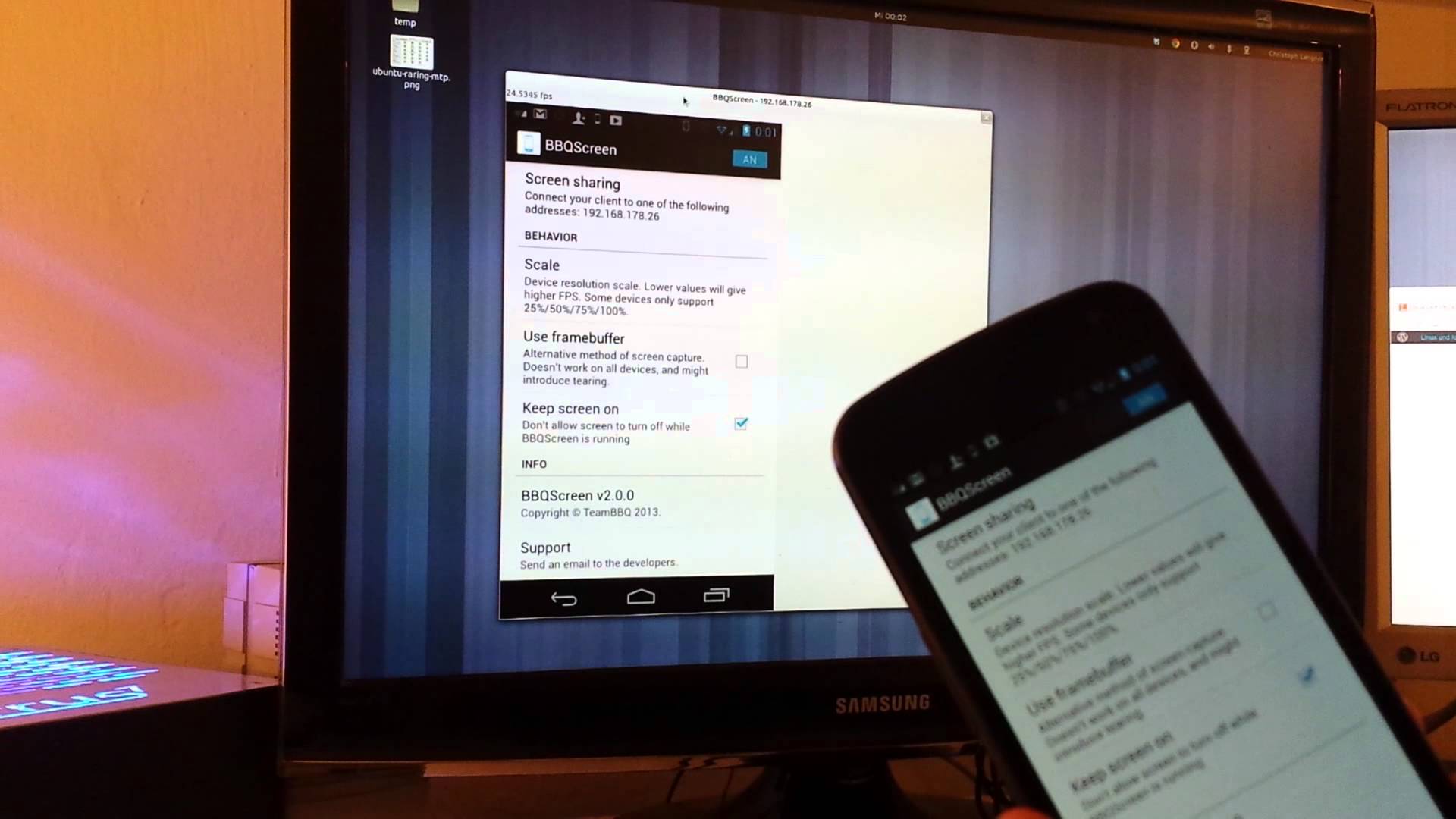Mit BBQScreen den Bildschirminhalt des Android-Handys als Video auf den ...