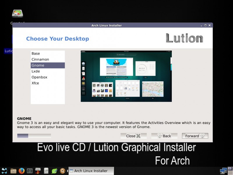 Evo/Lution ist eine Live-CD mit graphischem Installer für Arch Linux – Linux und Ich