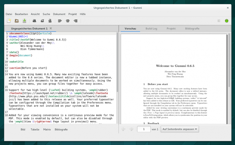LaTeX-Editor Gummi in GTK3-Version – Linux und Ich