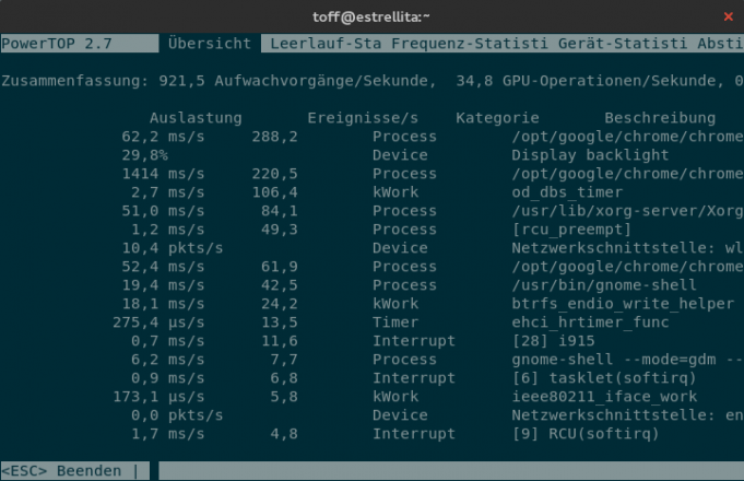 Akkulaufzeit unter Arch Linux mit Powertop optimieren – Linux und Ich