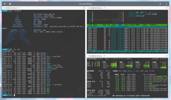 Terminix, GTK3-Terminal mit Tiling-Funktion, Drag&Drop und Transparenz – Linux und Ich