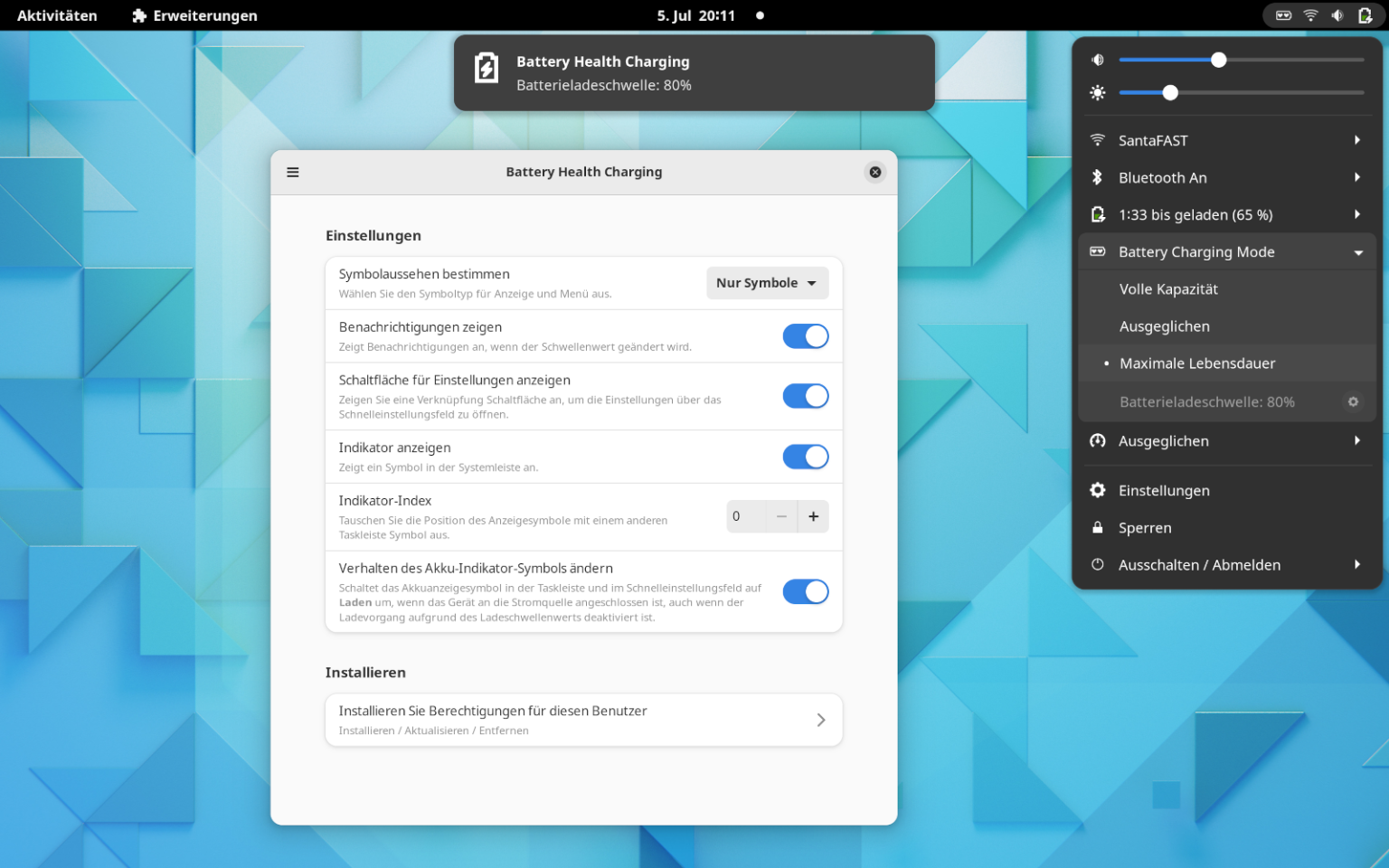 Battery Health Charging: Batterielebensdauer unter GNOME optimieren – Linux und Ich