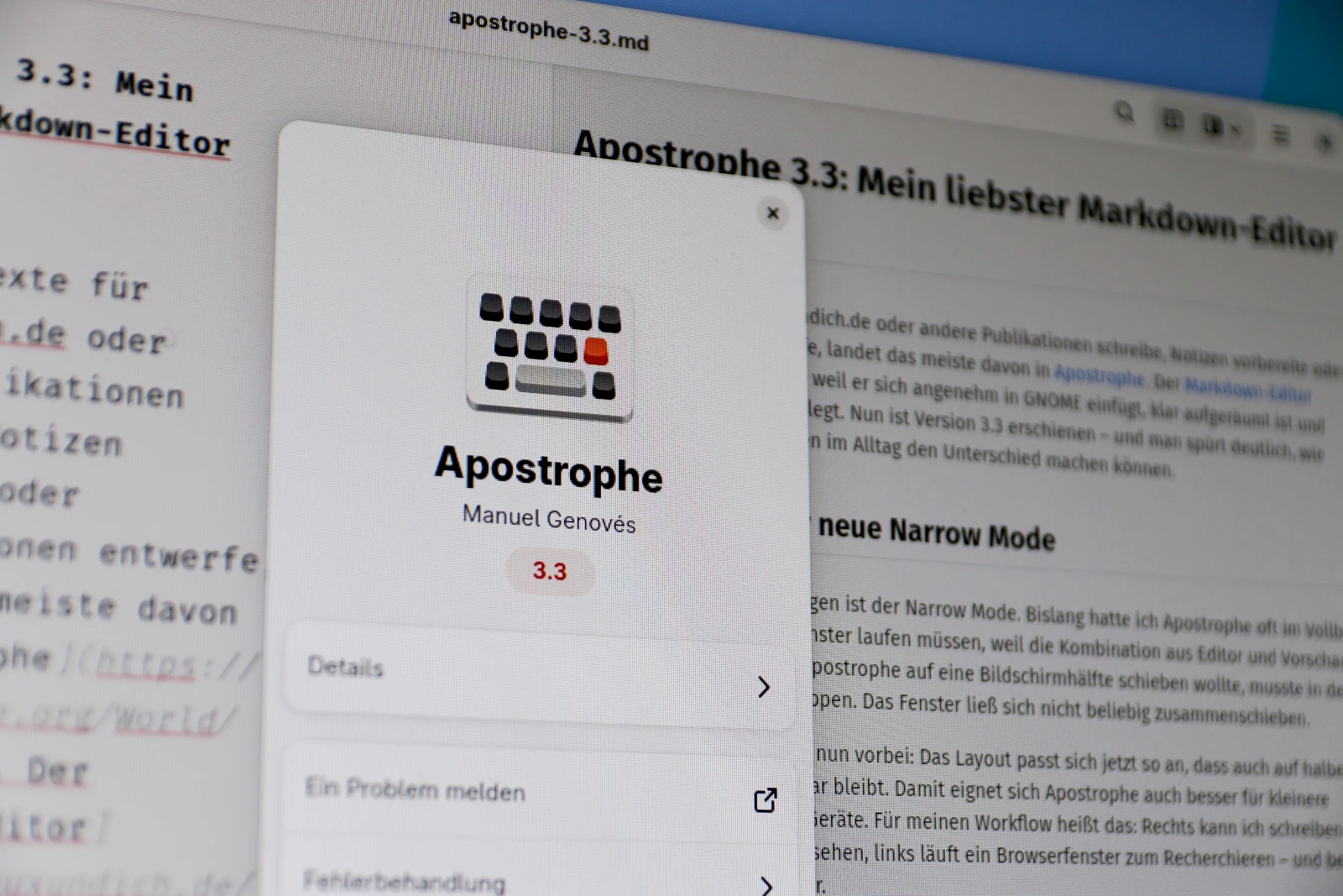 Apostrophe 3.3: Mein liebster Markdown-Editor wird runder – Linux und Ich